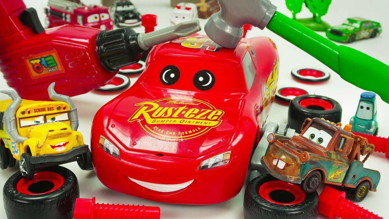 Disney Cars 3 Lightning Mcqueen Repair Toys For Kids - YouTube