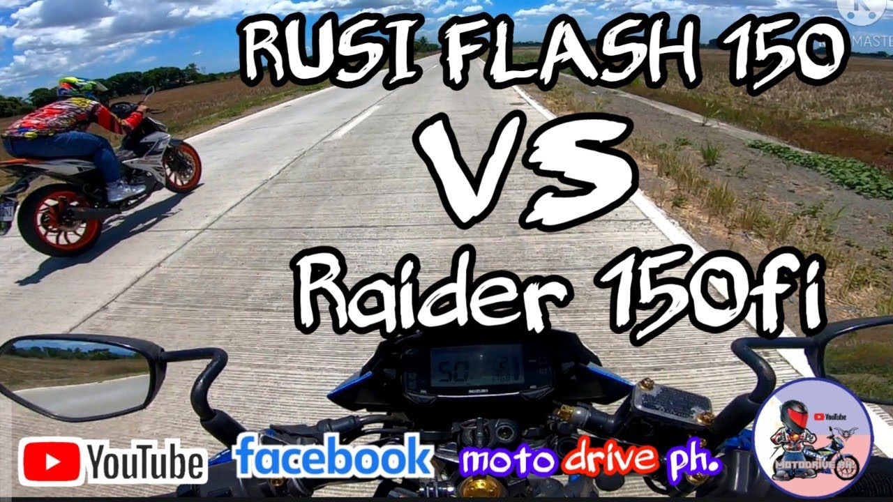Rusi Flash 150 vs Raider 150 Fi top end race - YouTube