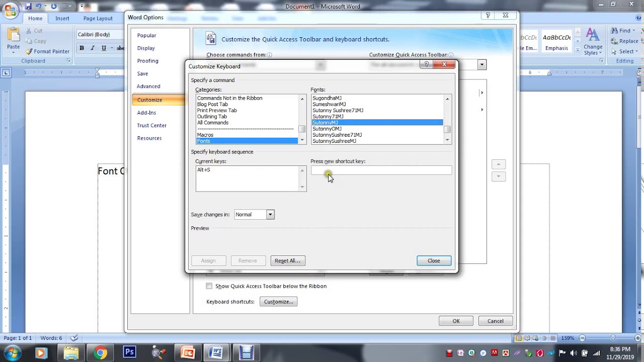 Font Change with keyboard Shortcut Key || Microsoft Word 2007 - YouTube