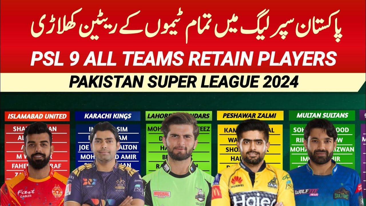 PSL 2024 | List of 48 retain players of all teams in PSL 9 draft | PSL ...