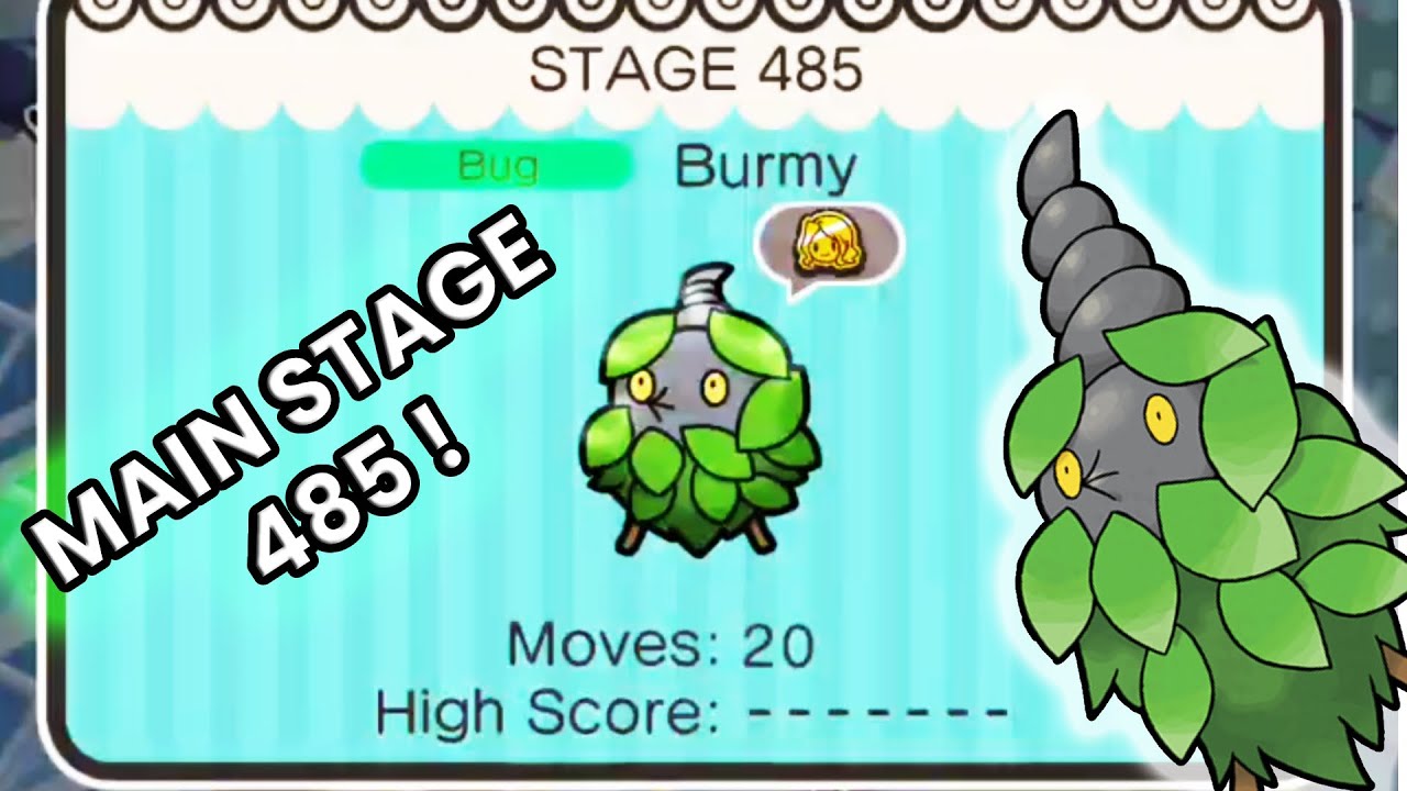 Pokemon Shuffle - Main Stage 485 - Burmy (Itemless) - YouTube