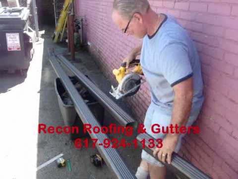 Recon Roofing Downspout Installation Watertown, MA - YouTube