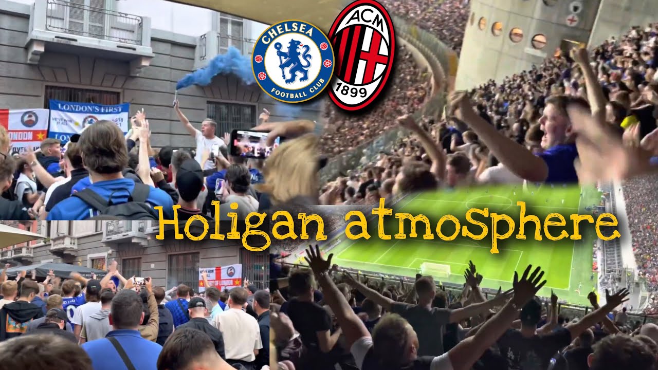 10,000 chelsea holigans go to san siro‼️chelsea fans take over the road ...