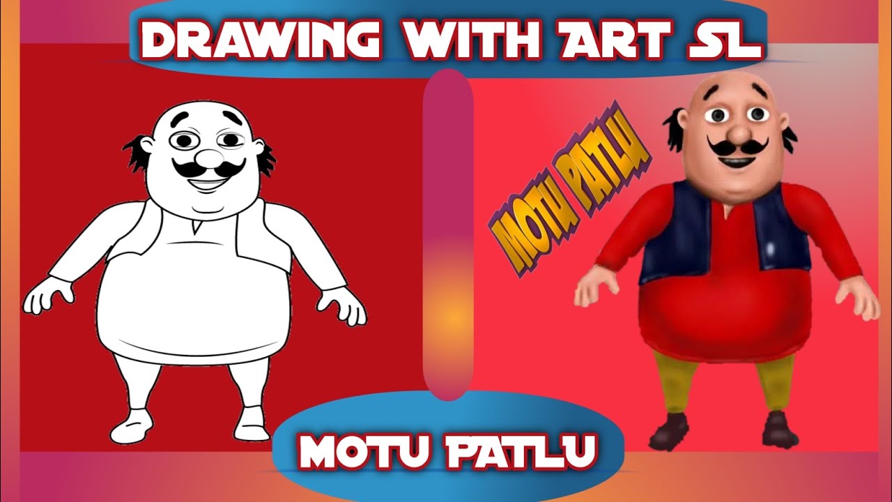 How to draw Motu Patlu easy drawing / Step by step drawing in Art easy ...
