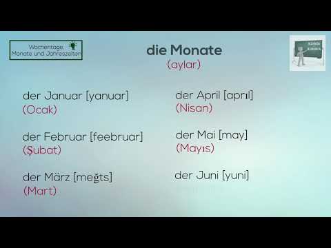 Wochentage, Monate und Jahreszeiten || Almanca Haftanın Günleri, Aylar ve Mevsimler(A1)+PDF #almanca