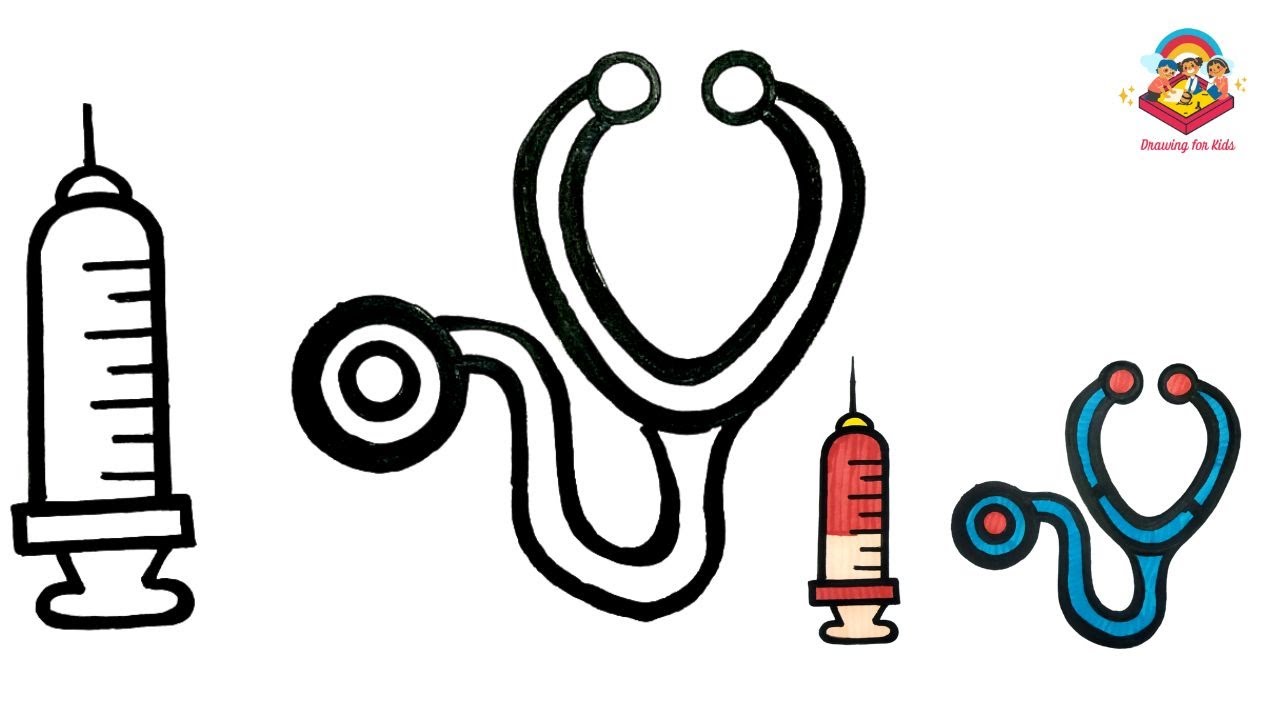 How to Draw Medical Equipment I Drawing & Coloring for Kids Easy Step ...