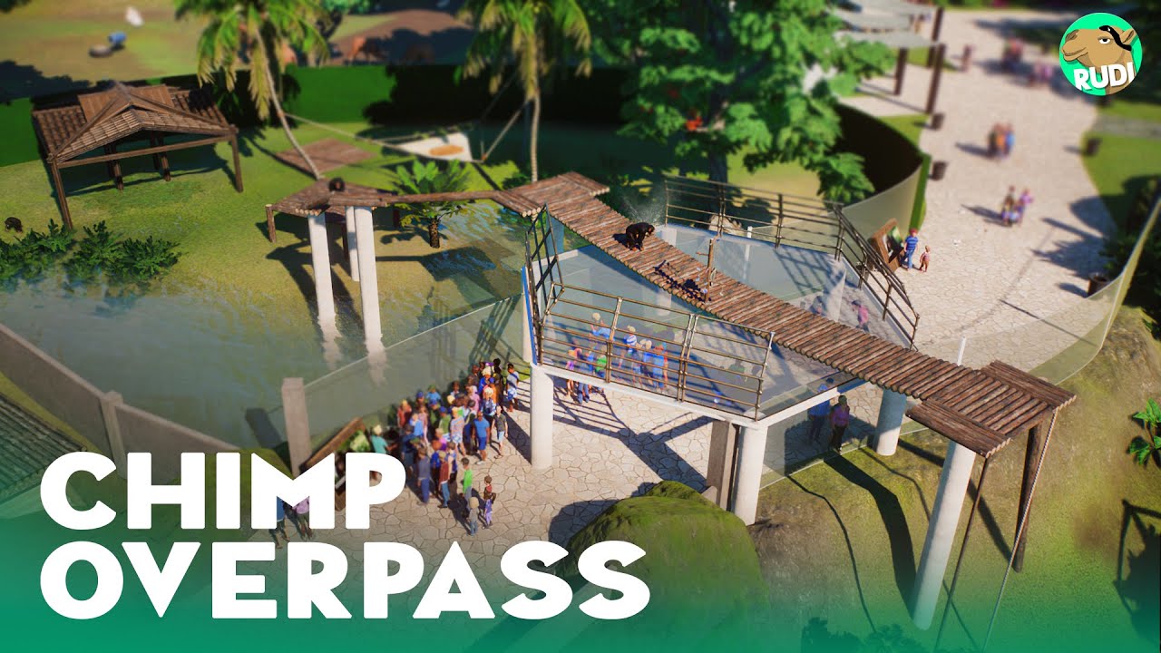 Chimpanzee Overpass Habitat - Water Viewing - lets play Planet Zoo ...