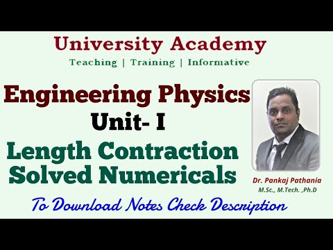 EP11: Length Contraction Solved Numericals | Length Contraction ...