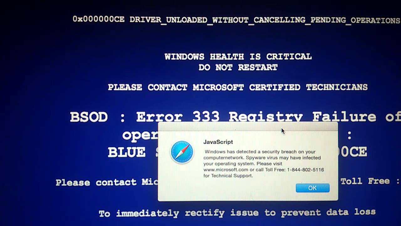Blue screen error with popup - YouTube