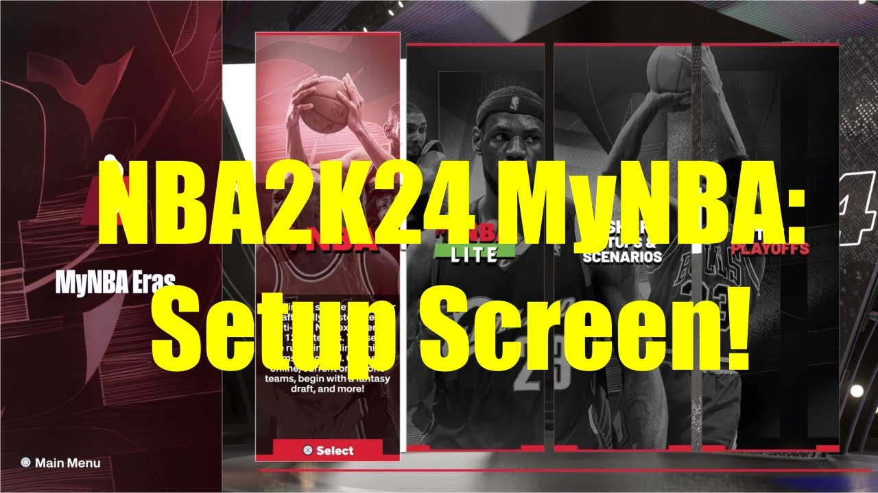 NBA 2K24 MyNBA Setup Screen (Walkthrough) - YouTube