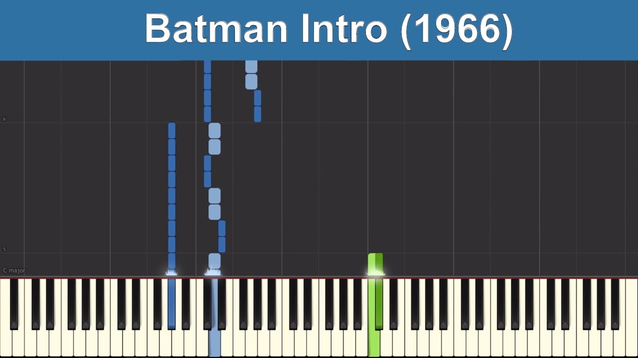 Batman intro (1966) - Synthesia Piano Tutorial - YouTube