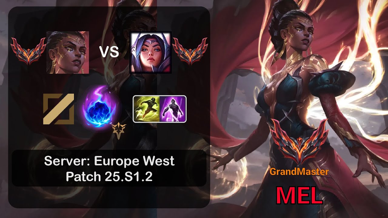 Mel Mid vs Irelia - EUW GrandMaster - Patch 25.S1.2 - YouTube