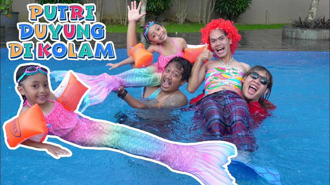 LEIKA JADI PUTRI DUYUNG 😱 DI KOLAM RENANG SAMA TOMPEL‼️ part 2 - YouTube