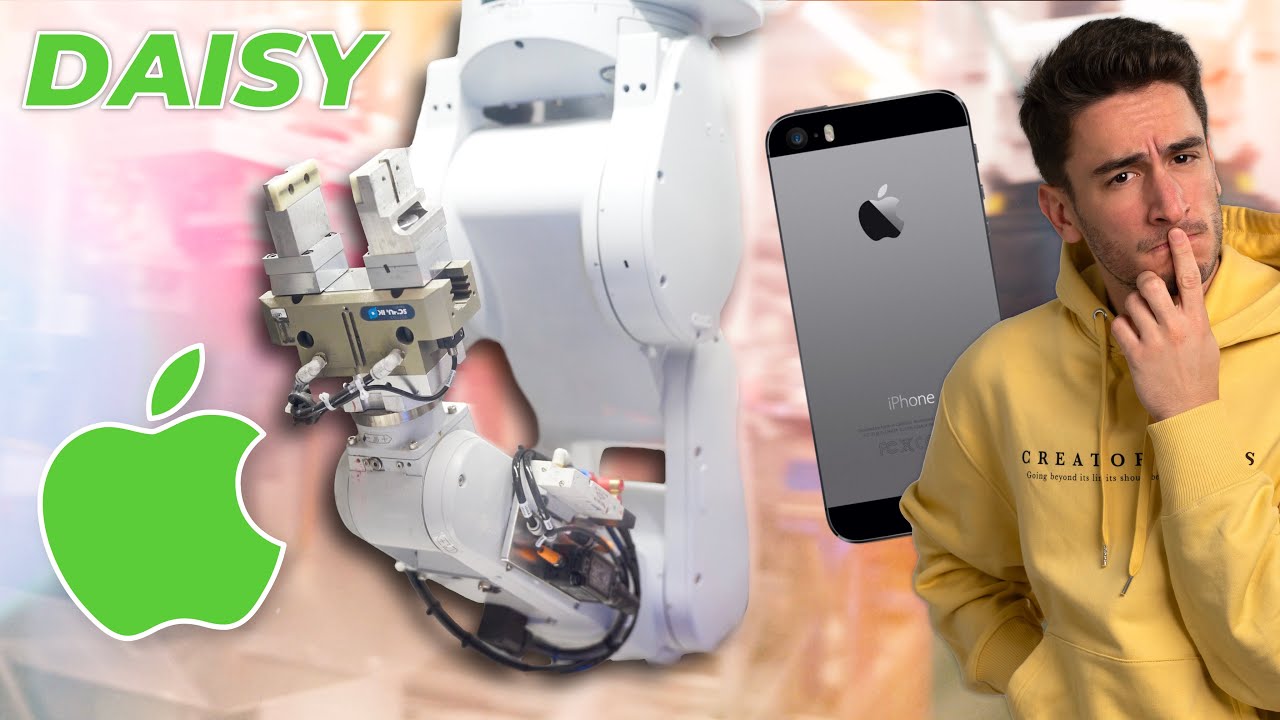 Je découvre le robot d'Apple qui recycle les iPhone ! (Daisy) - YouTube