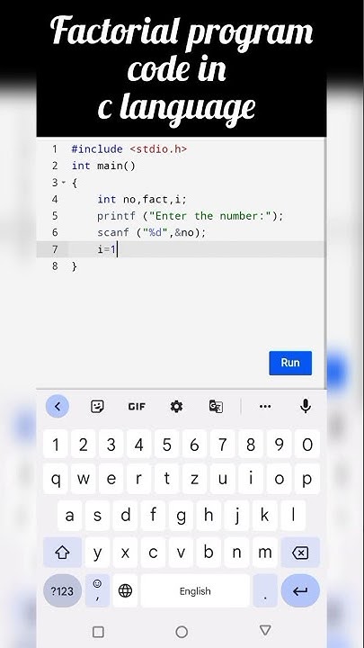 Factorial Number Program Code In C Language Factorial Number C Programming Language Youtube 