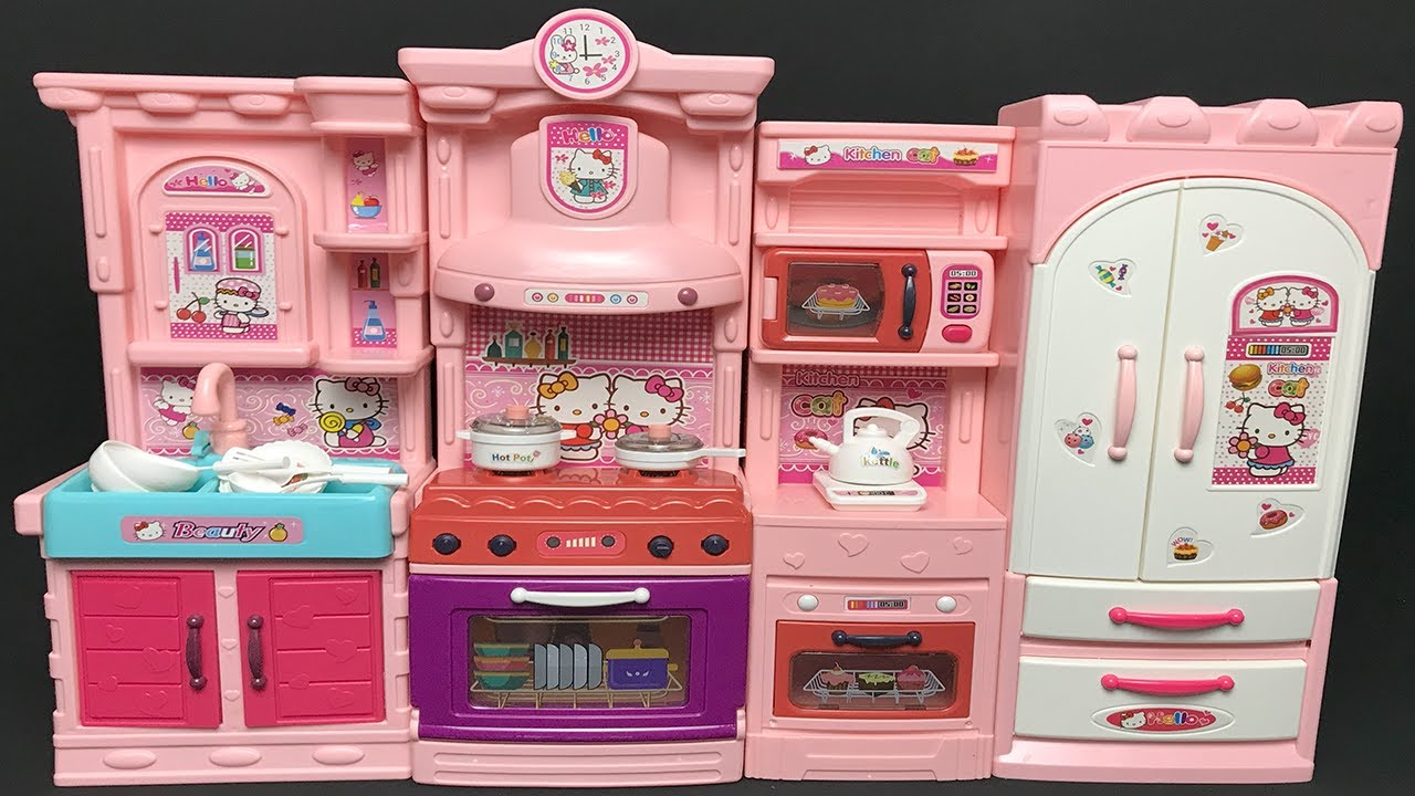 Hello Kitty Cook Delicious Food Kitchen Set Satisfying with Unboxing ...