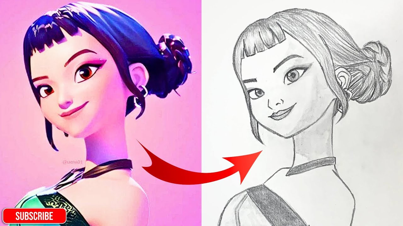 How To Draw ZOEY From Kpop Demons Hunters - YouTube