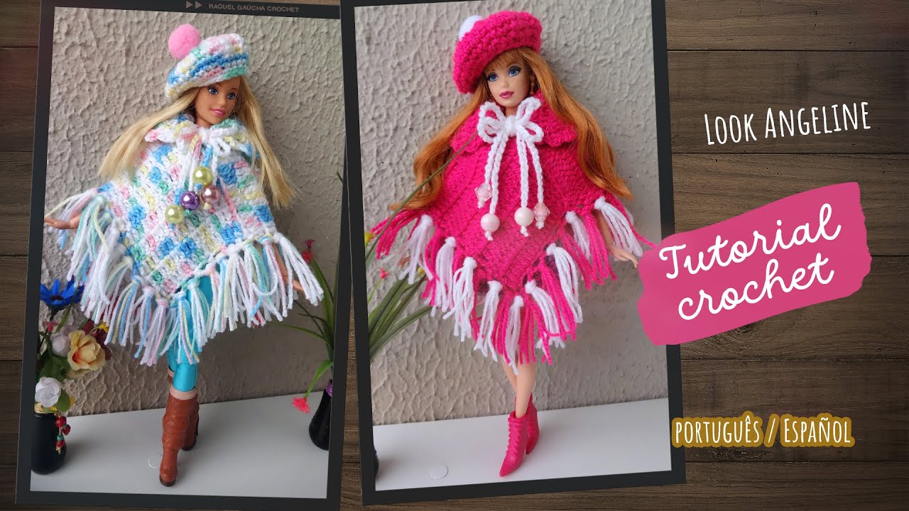 Poncho e boina para bonecas ☃️ Look Angeline - YouTube