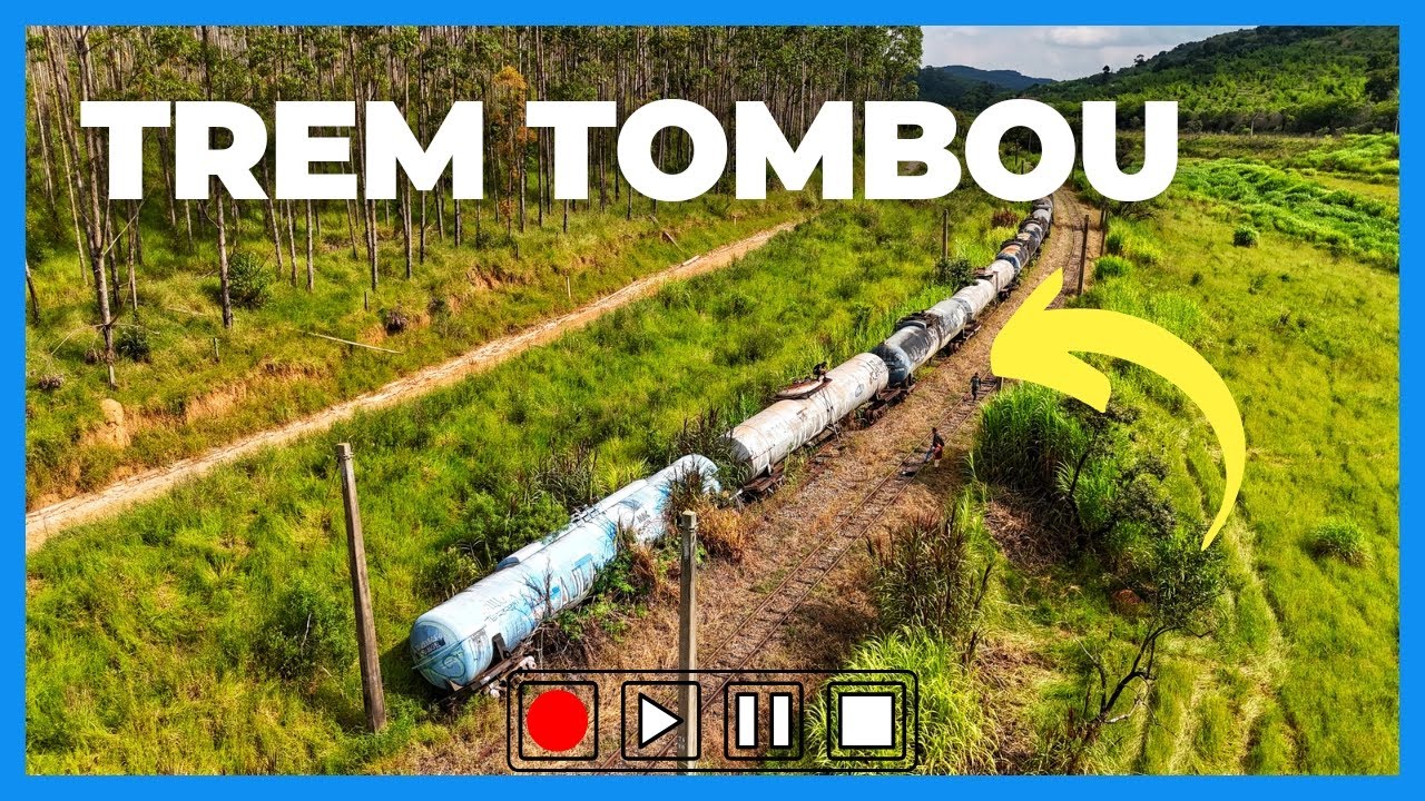 GIGANTESCO TREM DE CARGA TOMBADO NO MEIO DO MATO - YouTube