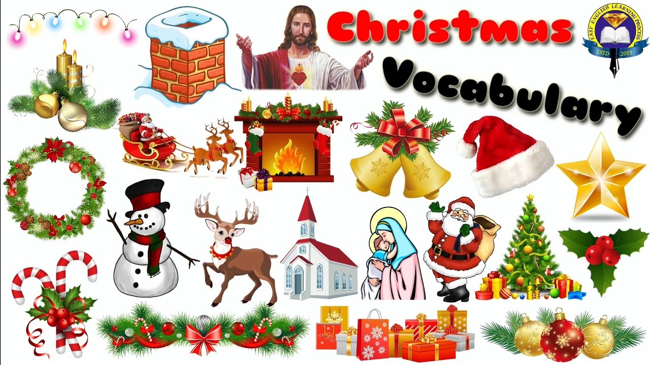Christmas Words In English | Christmas Vocabulary With Picture | Easy ...