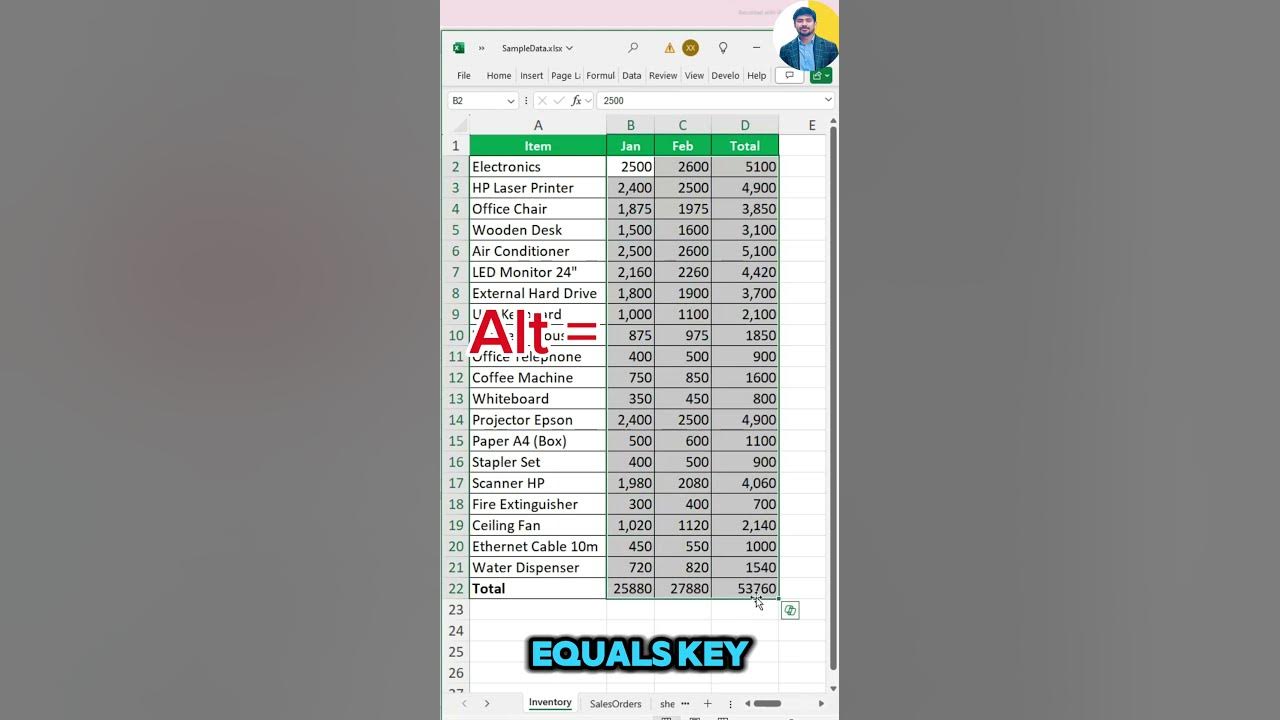 Stop Typing SUM! Use This Excel Shortcut Instead! ⚡ - YouTube