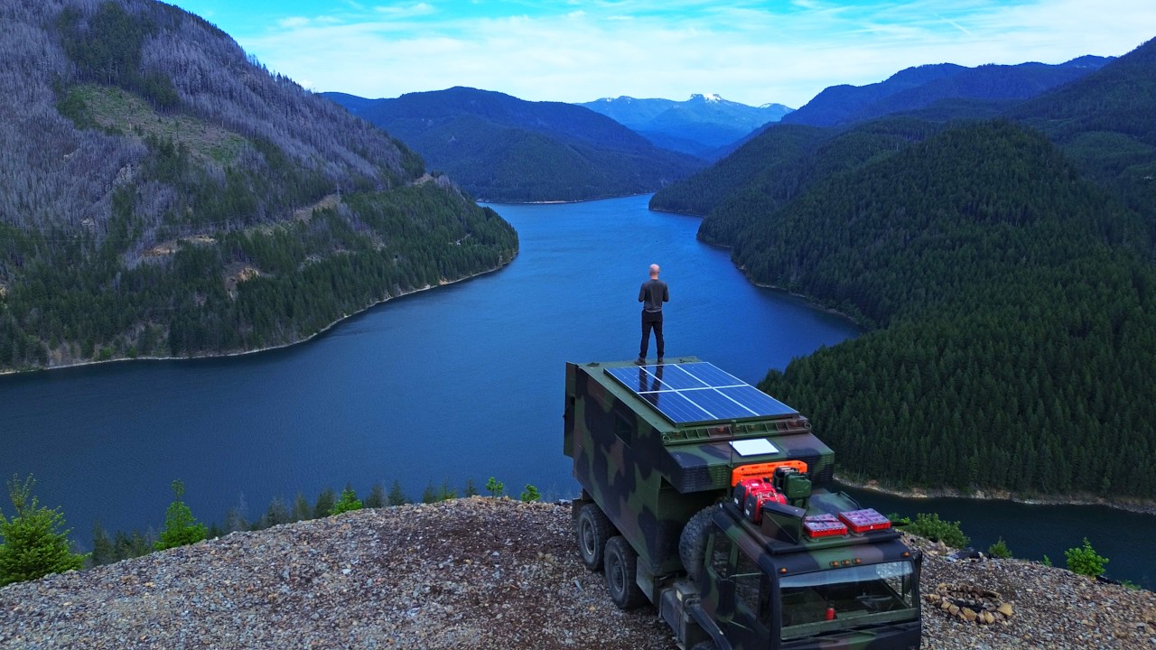 Caravan Camping On The Cliff At The Edge Of The Lake - YouTube