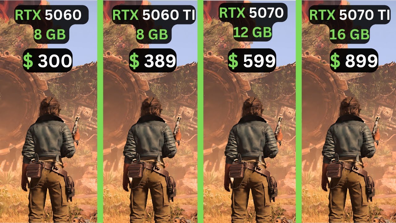 RTX 5060 vs RTX 5060 TI vs RTX 5070 vs RTX 5070 TI | Ryzen 7 9800X3D ...