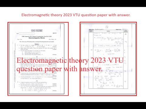 EMW || Electromagnetic theory 2023 VTU question paper with answer or ...