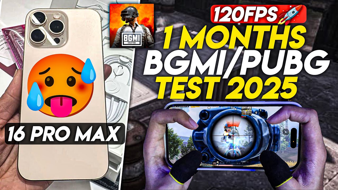 iPhone 16 Pro Max 1 Month Gaming Review in 2025🔥•120Fps🚀 BGMI/PUBG Test ...