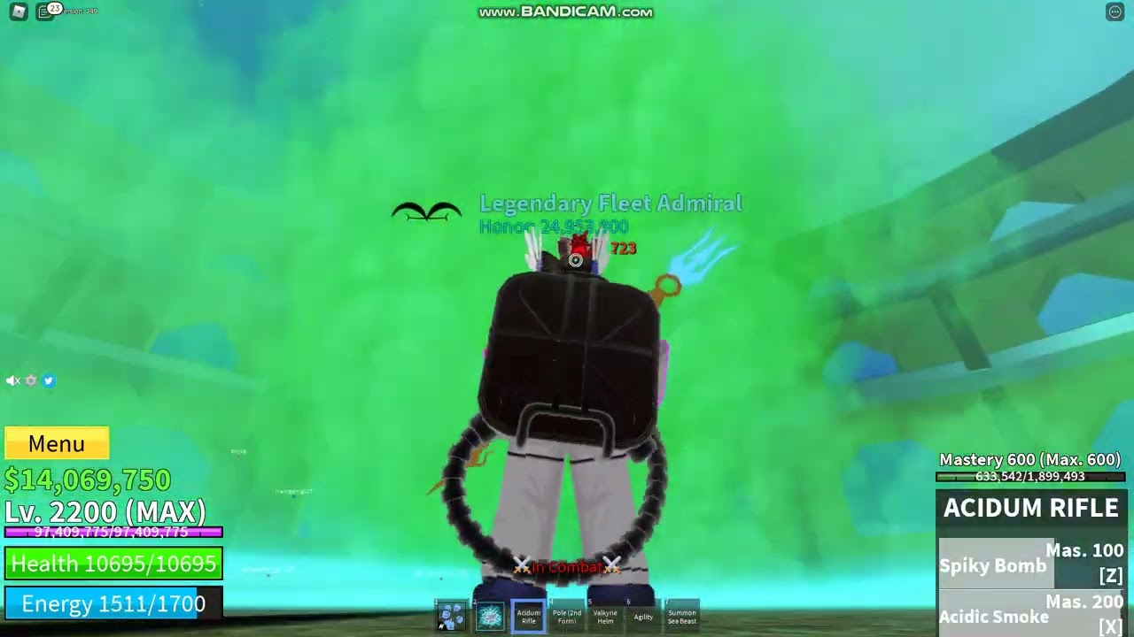 Combo Rumble Awakening + Acidum Rifle Hybird One Shot | Blox Fruits ...