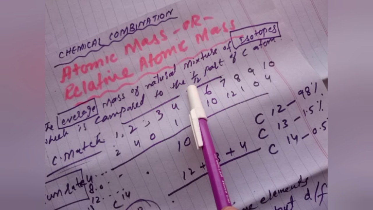 CHEMISTRY CLASS IX , CH# 02 ( ATOMIC MASS ) Part :2 - YouTube
