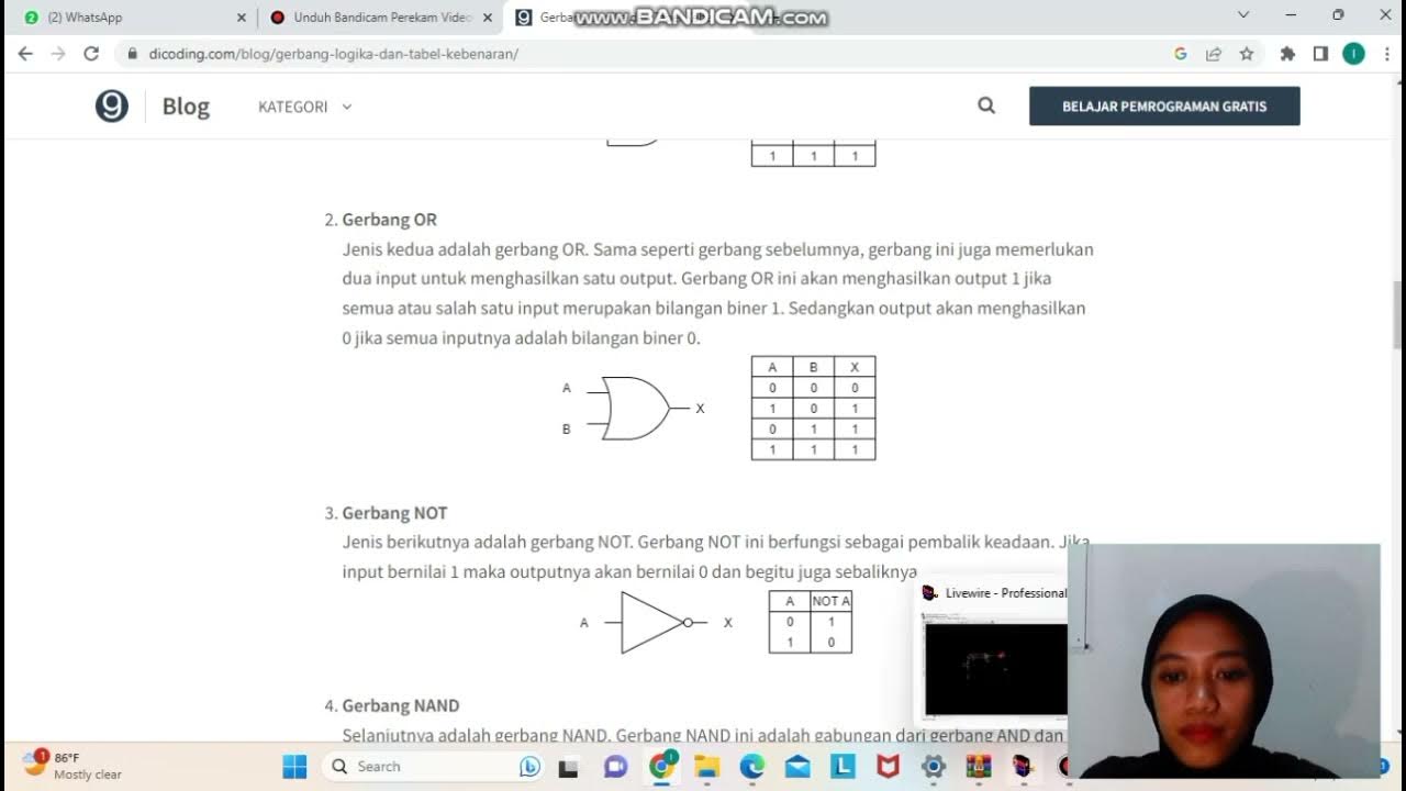 simulasi membuat operasi gerbang logika - YouTube