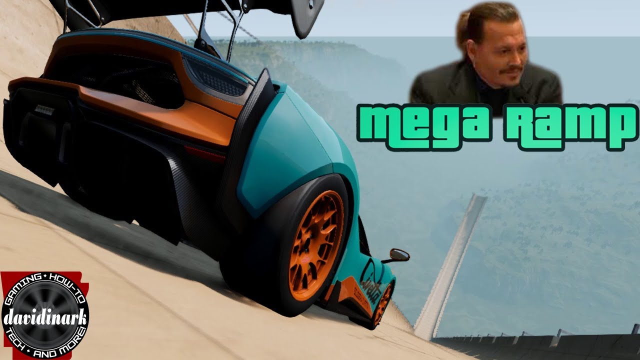 BeamNG Drive - The MEGA RAMP? The Mega Ramp! BeamNG Drive map mod - YouTube
