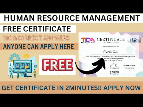 Human Resource Management Free Certification | Human Resource Free ...