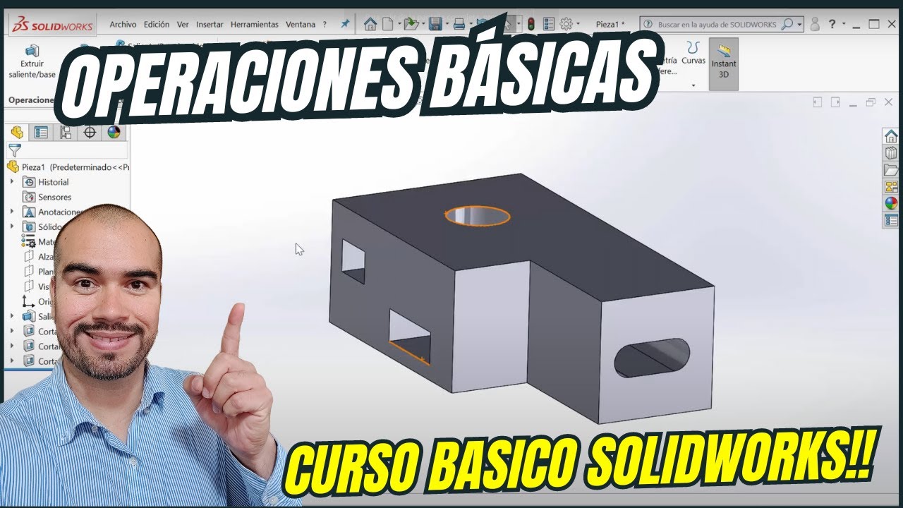 OPERACIONES BÁSICAS SOLIDWORKS - Tutorial COMPLETO - YouTube
