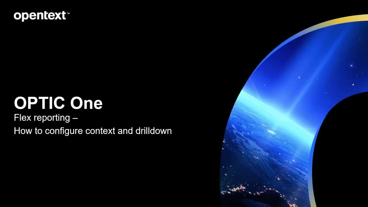 OPTIC One – Flex reporting: How to configure context and drilldown - YouTube