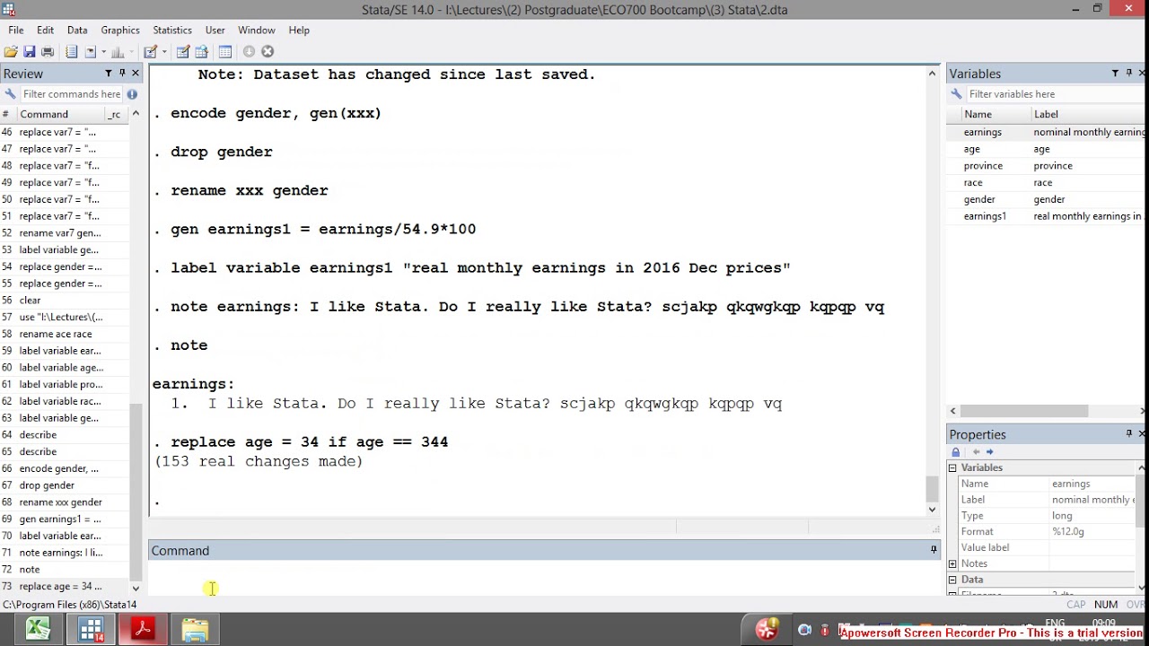 Stata Video 04 Youtube