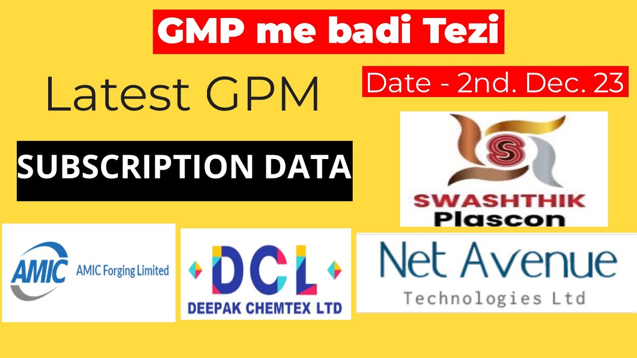 Latest GMP AMIC Forging Limited IPO || Deepak Chemtex IPO || Net Avenue ...