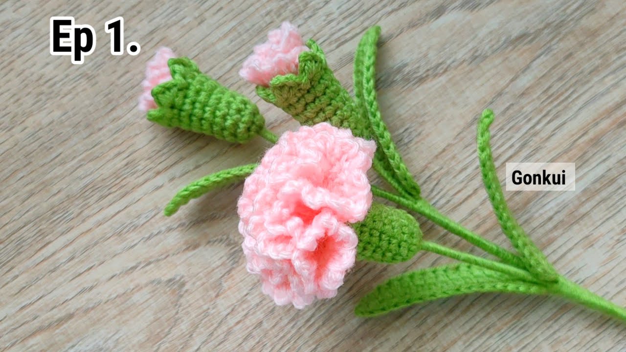 Ep1. Flower 💞 Easy Crochet Carnation Flower Tutorial step by step ...
