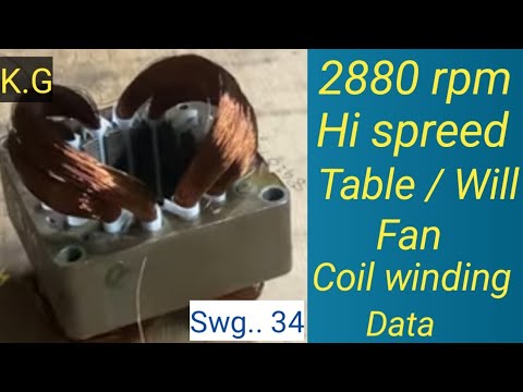 Rewinding 16 slots, 2880 RPM, High Spreed Table Fan /Wall Fan Winding ...