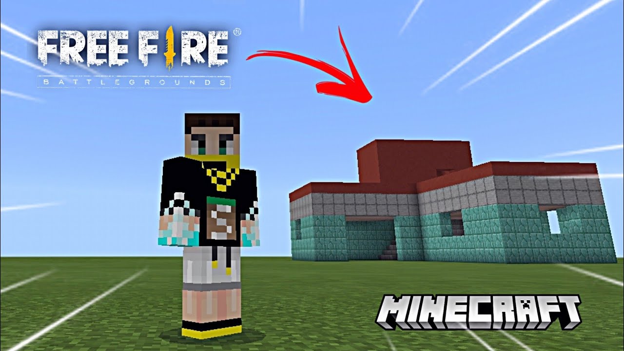 FREE FIRE L SHAPED HOUSE IN MINECRAFT | FREE FIRE BUILDINGS IN ...