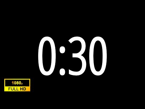 Timer 30 Seconds HD with soft Alarm | Black Background | TimerTube