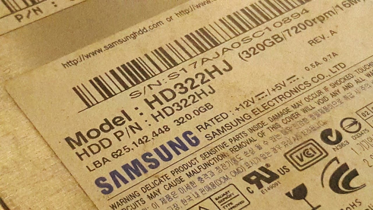 Samsung HD322HJ. 320GB - YouTube