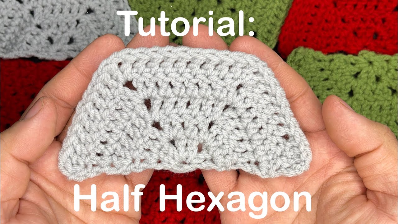 TUTORIAL: PT. 2 - Half Hexagon Motif! EASY! (Right hand Crochet!) - YouTube