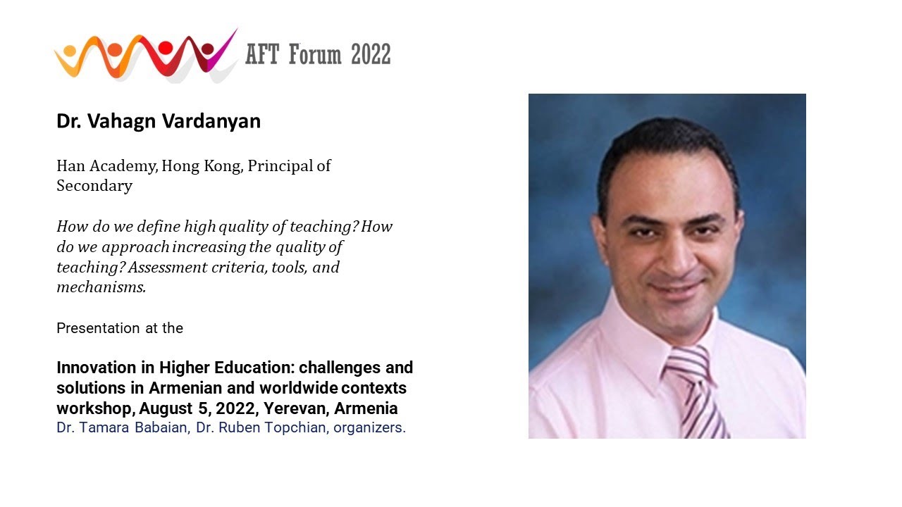 Dr. Vahagn Vardanyan's presentation at the AFT 2022 Workshop on Higher ...