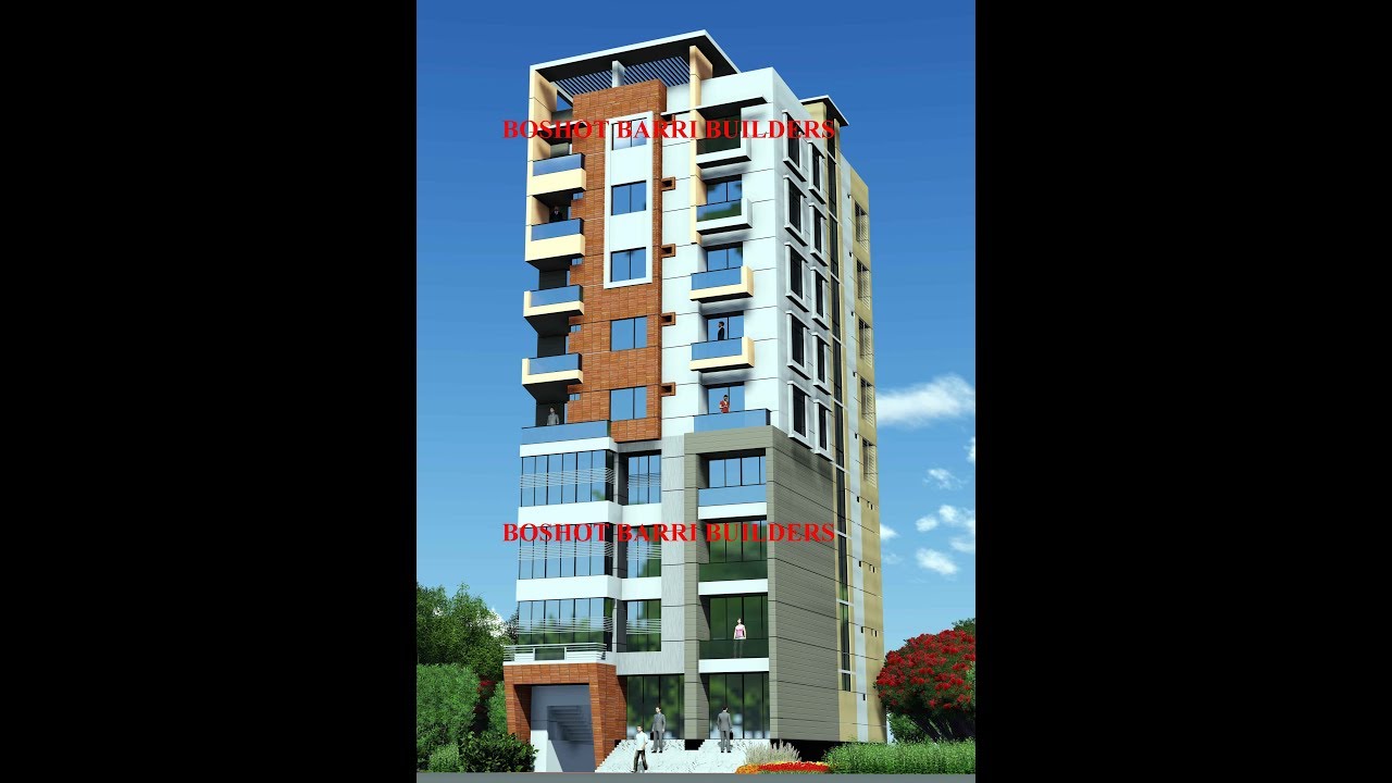 Design of 10 storied building in 4.50 Dec (2.75 Katha)/ 4.50 শতকে (2.75 ...