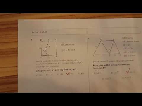 Ygs lys geometride en az 1 2 net yapmak için optik kağıt kullanımı
