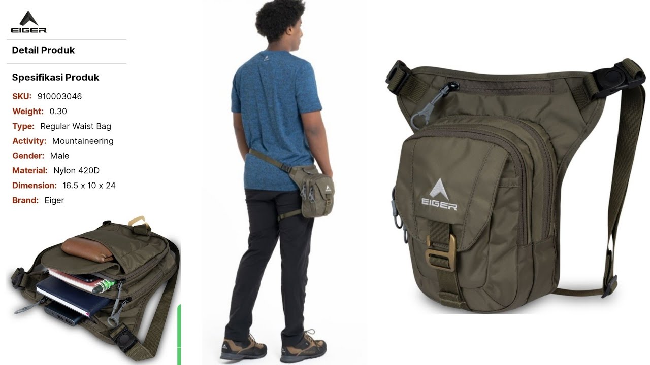 EIGER LEGPACK M MILITANT 3L OLIVE || 910003046 || REVIEW TAS PAHA EIGER ...