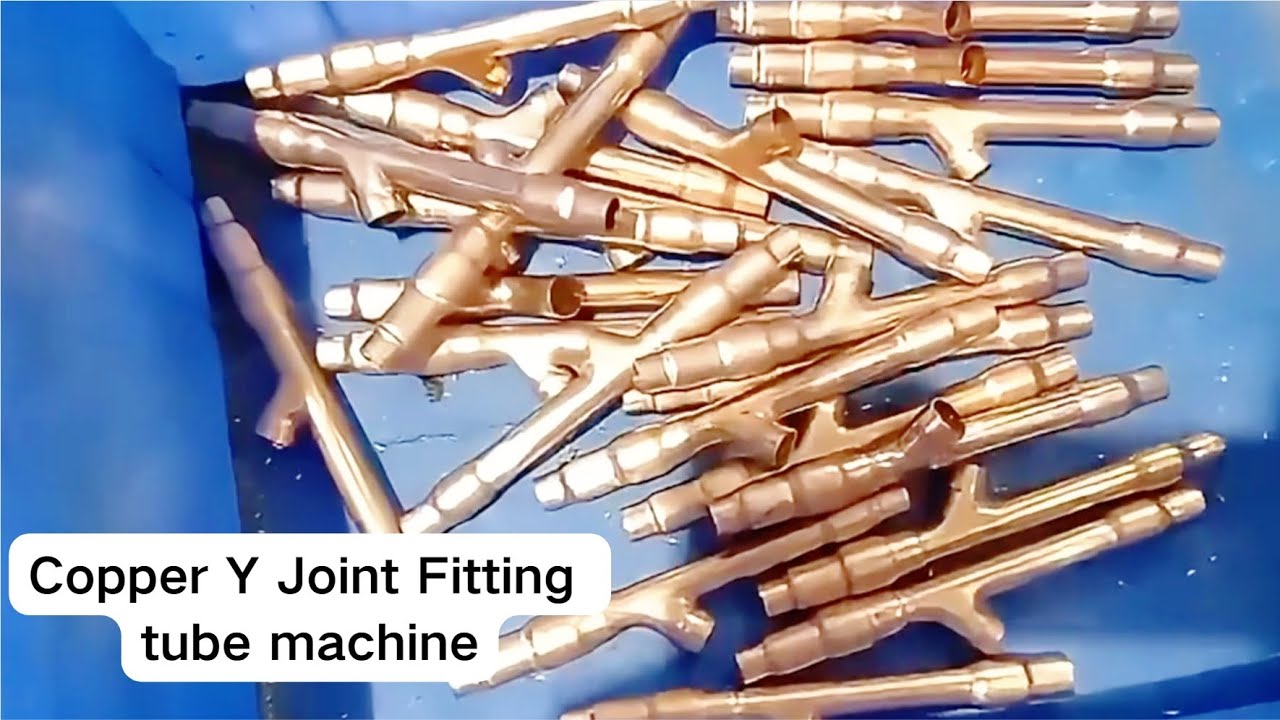 Copper Y Joint Fitting tube machine for VRF VRV Air Conditioner - YouTube