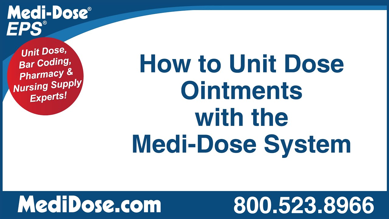 How To Unit Dose Ointments With The Medi-Dose System - YouTube